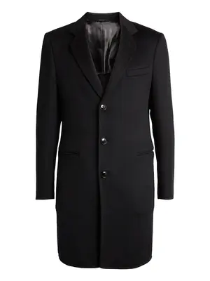 Giorgio Armani Cashmere Single-breasted Long Coat - Black