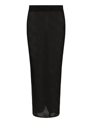 Dolce & Gabbana Jacquard Logo Pencil Skirt - Black