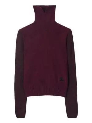 Burberry Wool Blend Rollneck Sweater - Mahogany Red