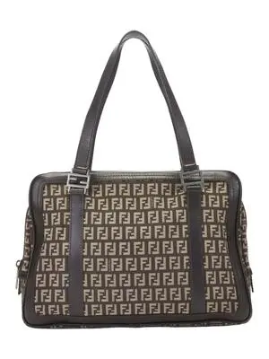 Fendi Zucchino Canvas Boston - Brown
