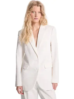 Michael Kors Cotton Blend Twill Blazer White