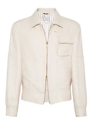 Brunello Cucinelli Spread-collar Bomber Jacket - Neutrals
