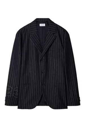 Off-White 23-print Pinstriped Blazer - Black