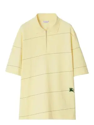 Burberry Logo-embroidered Cotton Polo Shirt - Yellow