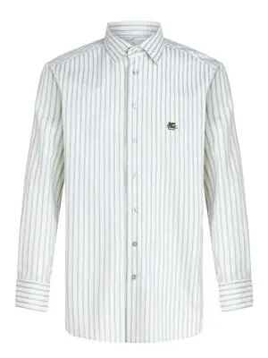 Etro Logo-embroidered Cotton Shirt - Green