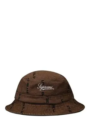 Supreme Logo Stripe Jacquard Denim Crusher - Brown