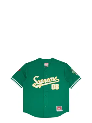 Supreme X Mitchell & Ness Downtown Hell Baseball Jersey - Green