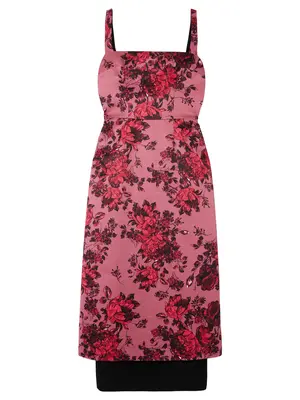EMILIA WICKSTEAD Tiffany Floral-print Faille Midi Dress - Pink