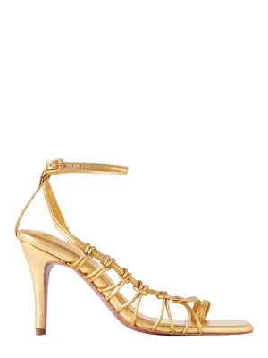 Johanna Ortiz Net Sustain Aventurera Nocturna Metallic-leather Sandals - Gold