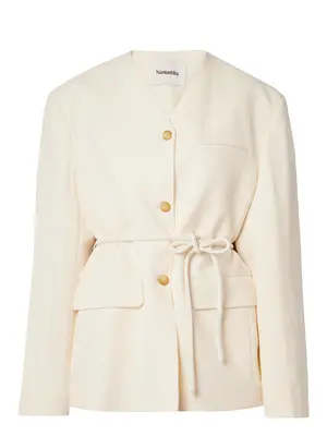 Nanushka Fem Belted Cady Jacket - Cream