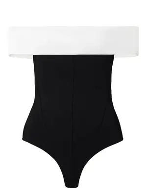 Galvan Aria Stretch-knit Bodysuit - Black