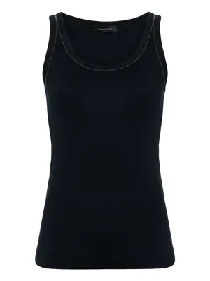 Fabiana Filippi Beaded Trim Tank Top - Blue