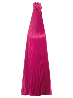 L'IDEE Open-back Pleated Maxi Dress - Pink