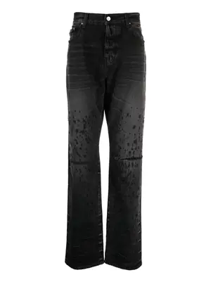 Amiri Distressed Straight-leg Jeans - Black