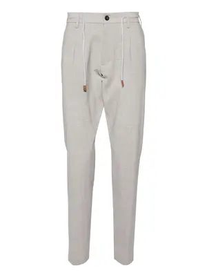 Eleventy Drawstring-waist Tapered Trousers - Grey