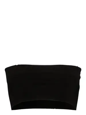 Fabiana Filippi Fine-ribbed Bandeau Crop Top - Black