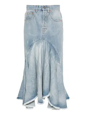 Vetements Godet Denim Midi Skirt - Blue