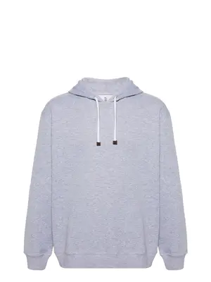 Brunello Cucinelli Mélange-effect Jersey Hoodie - Grey
