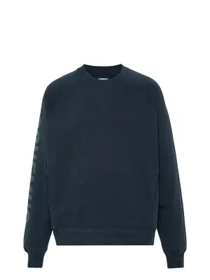 Jacquemus Le Sweatshirt Typo Logo-print Top Blue