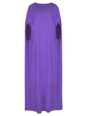Bernadette Marco Pleated Cape Maxi Dress - Purple