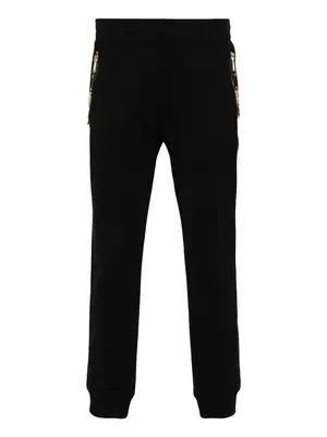 Moschino Logo-lettering Cotton Track Pants - Black
