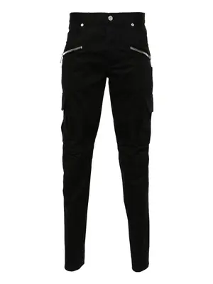 Balmain Cargo-pockets Stretch-cotton Trousers - Black
