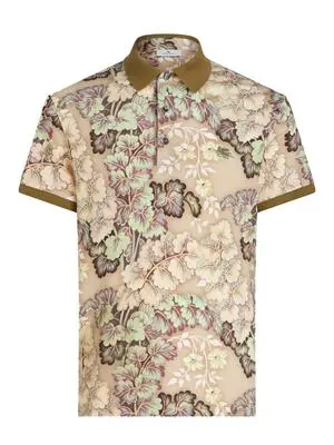 Etro Floral-print Cotton Polo Shirt - Neutrals