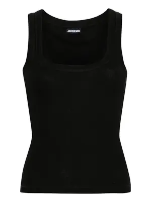 Jacquemus Le Debardeur Ribbed Tank Top - Black