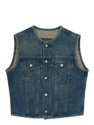 MAISON MARGIELA Stonewashed Denim Gilet - Blue