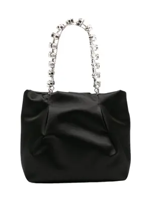 AQUAZZURA Crystal-embellished Satin Tote - Black