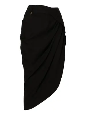 Jacquemus La Jupe Saudade Asymmetric Skirt - Black