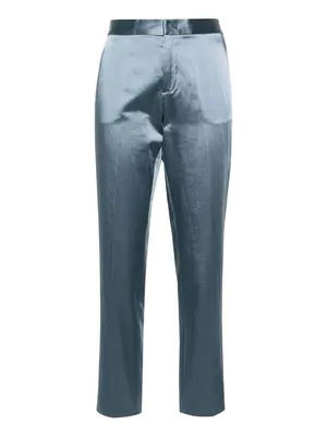 Fabiana Filippi Tapered Satin Trousers - Blue