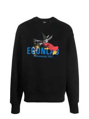 EGONLAB Logo-print Cotton Sweatshirt - Black