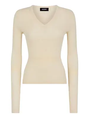 Dsquared2 Slim-cut Ribbed-knit Jumper - Neutrals
