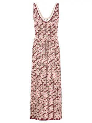 PACO RABANNE Rabanne Monogram-Pattern Midi Dress