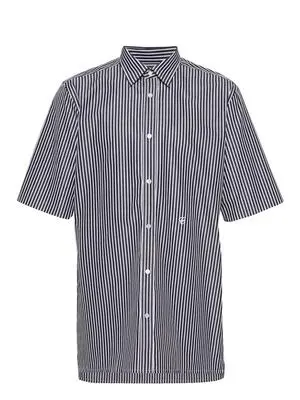 MAISON MARGIELA Embroidered-logo Striped Shirt - White