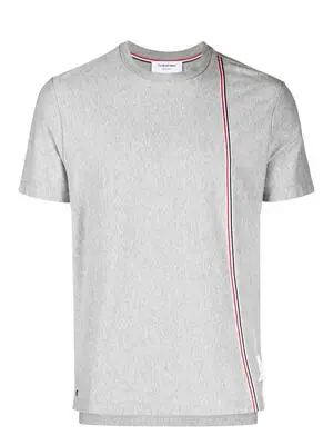 Thom Browne Rwb Stripe Cotton T-shirt - Grey