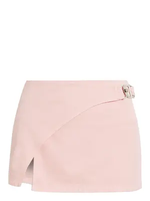 EB DENIM Cotton-twill Mini Wrap Skirt - Baby Pink