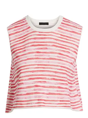 ATM Anthony Thomas Melillo Cropped Striped Top - Pink