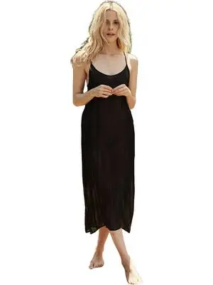 DÔEN Long Slip Dress - Black