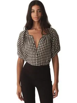 DÔEN DOEN June Top Noir Greta Gingham