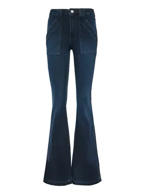 FRAME Frame Le High Flare Trapunto High-Rise Jeans