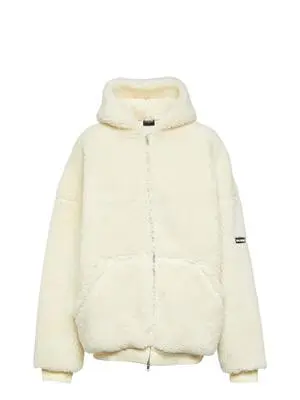 Balenciaga Faux-shearling Hoodie - White