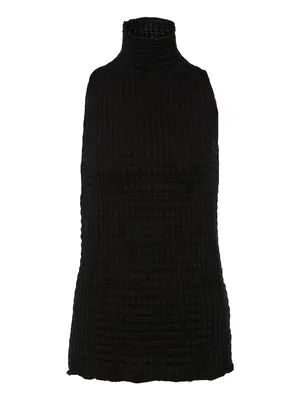 JIL SANDER Frayed Cotton Top - Black