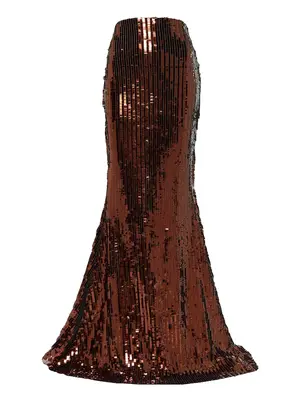 TALLER MARMO Ariel Sequined Maxi Skirt - Brown