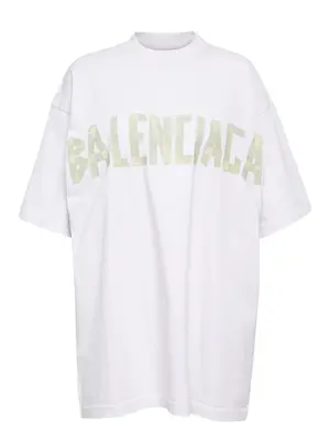 Balenciaga Tape Type Cotton Jersey T-shirt - White