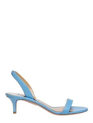 AQUAZZURA Women's So Nude 50MM Leather Slingback Sandals - Black  Pool