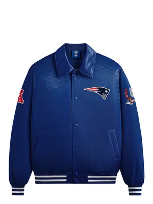 Kith For The Nfl: Patriots Satin Bomber Jacket - Blue