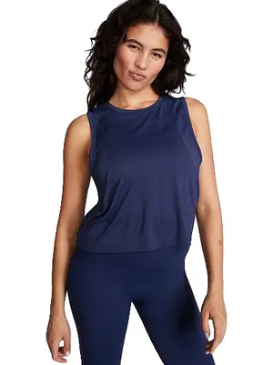 Pink PINK Seamless Drapey Muscle Tank Blue