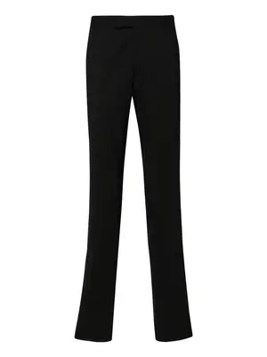 LARDINI Twill Tapered-leg Trousers - Black